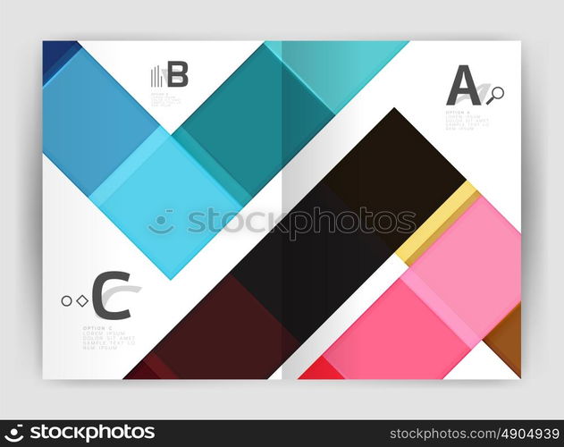 Squares and rectangles a4 brochure template. Vector design for ...