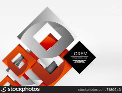Squares geometric shapes in light grey 3d space. Squares geometric ...