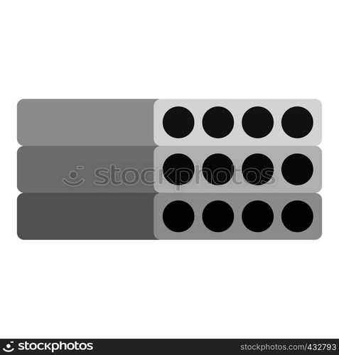 Stack of precast reinforced concrete slabs icon flat isolated on white ...