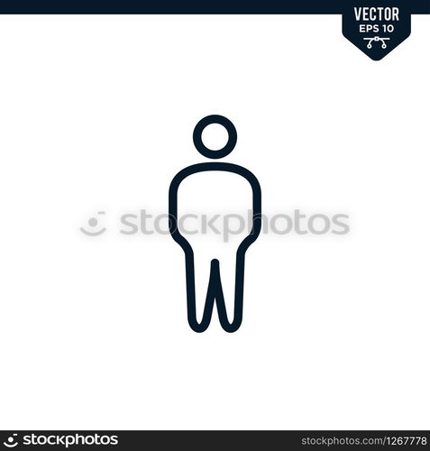 Standing man icon icon collection in outlined or line art style ...