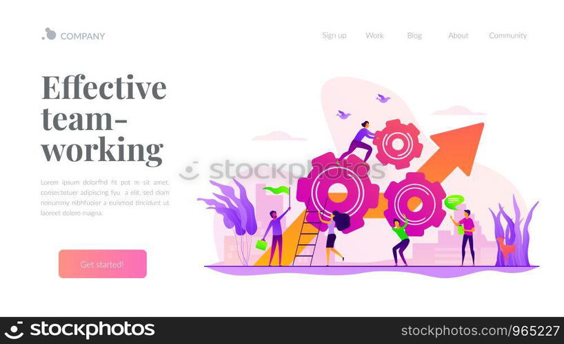 Startup work, success. Effective team-working, teamwork projects ...