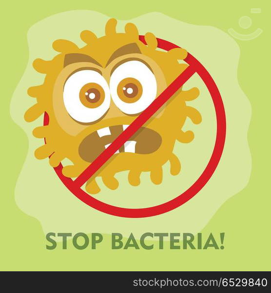 Stop Bacteria Cartoon Vector Illustration No Virus. Stop bacteria ...