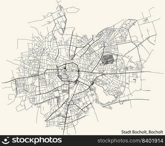 Street roads map of the BARLO DISTRICT, BOCHOLT - Stockphotos.com