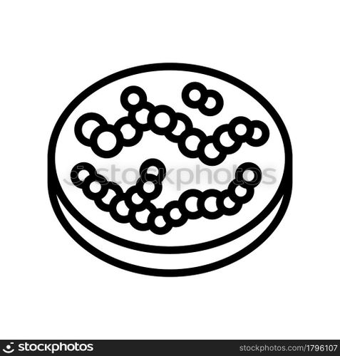 streptococcus bacteria line icon vector. streptococcus bacteria sign ...