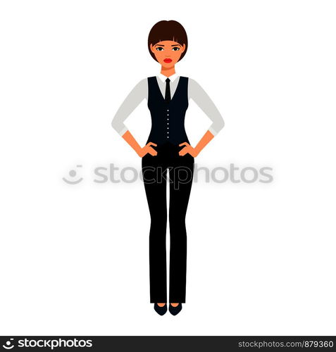 Strict girl manager isolated vector illustration on white background ...