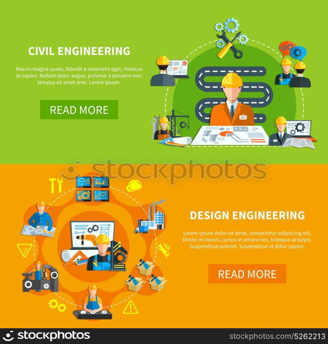 Structural Design Work Banners. Engineering banners collection with ...