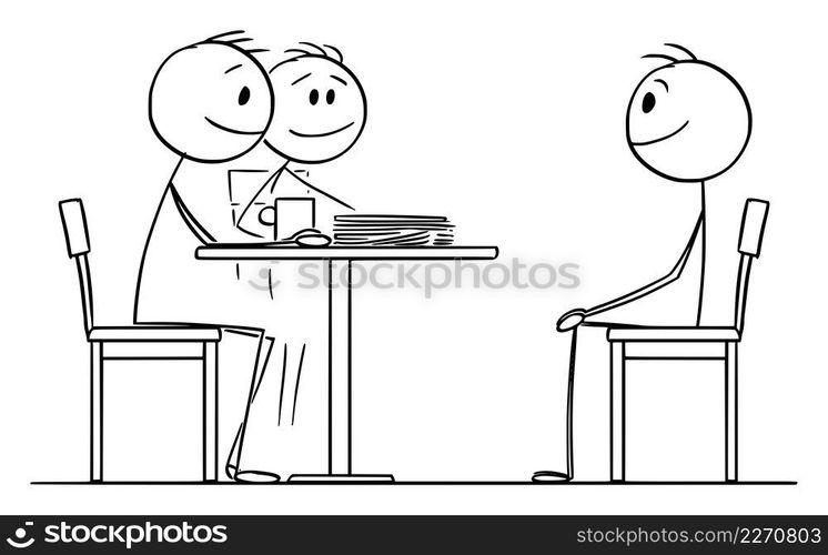 Student on examination or person on job interview, vector cartoon stick ...