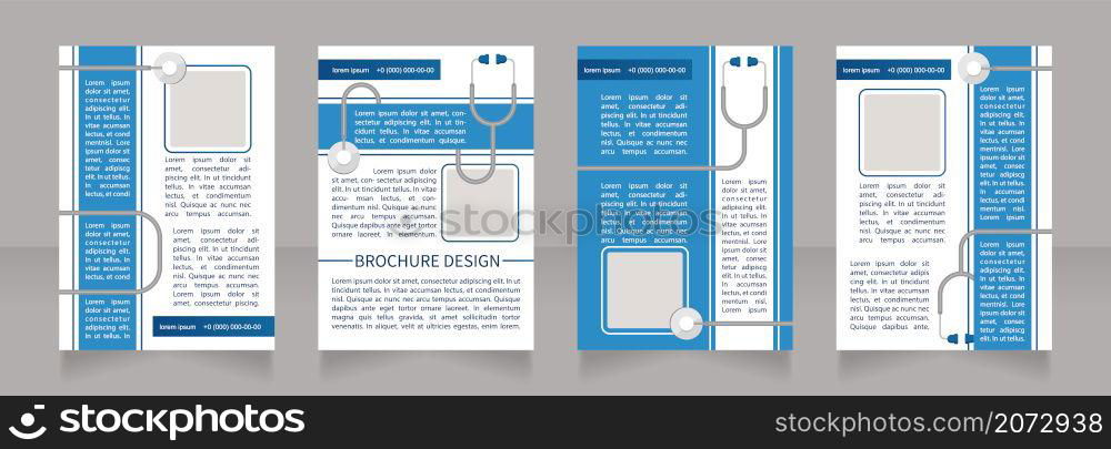 Surgical anesthesia preparation blank brochure layout design. Vertical ...