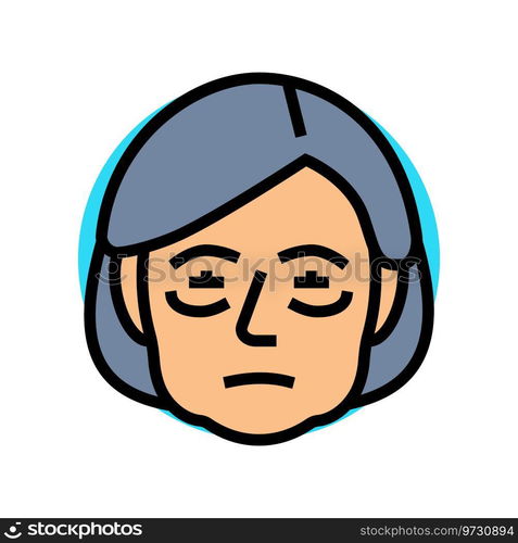 swollen face limbs disease symptom color icon vector. swollen face ...