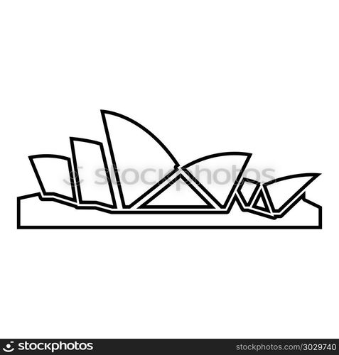 Sydney Opera House icon black color vector illustration flat style ...
