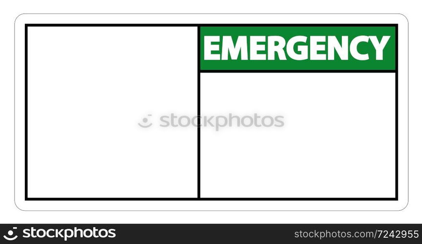 symbol Emergency sign label on white background,vector illustration ...