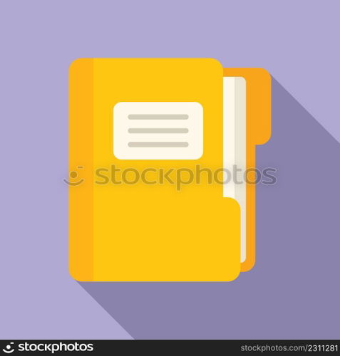 Task folder icon flat vector. Business test. Paper project. Task folder ...