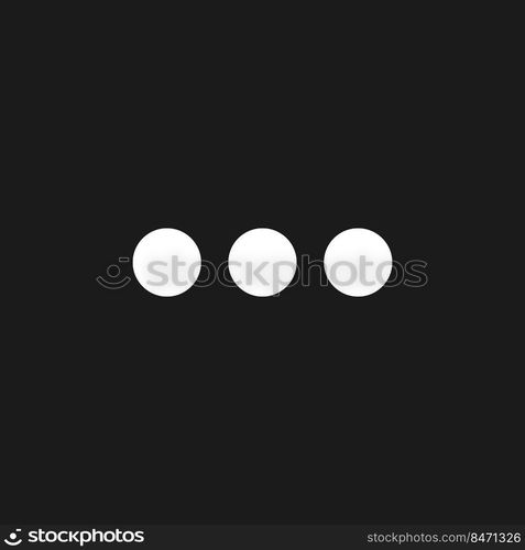 Three horizontal dots menu dark mode glyph ui icon. Meatballs menu ...