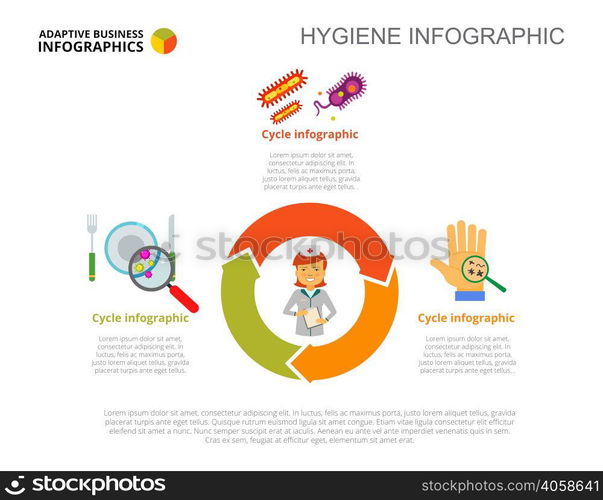 Three hygiene options process chart slide template. Business data ...