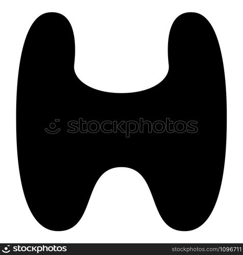 Thyroid gland Goiter Human organ Anatomy of people icon black color ...