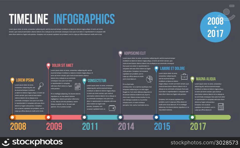 Timeline Infographics. Timeline infographics template with arrows ...