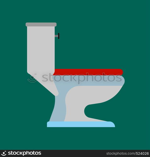Toilet side view vector icon bathroom illustration. Person WC room ...
