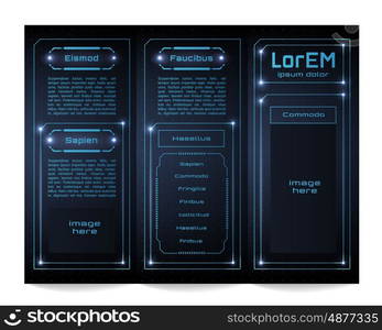 Tri-fold brochure template, Futuristic HUD — Stockphotos.com