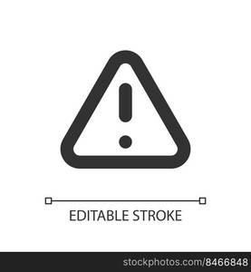 Circular shaped exclamation mark pixel perfect linear ui icon. Warning ...