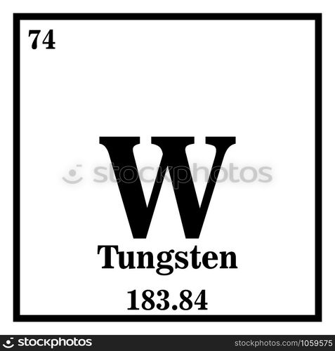 Tungsten Periodic Table of the Elements Vector illustration eps 10 ...