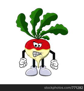 turnip happy cartoon character illustration isolated on white ...