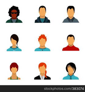 People avatar male and female human faces social network icons set ...