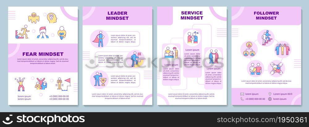 Types of mindsets brochure template. Psychological classification. Flyer, booklet, leaflet print ...