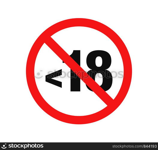 Under 18 years Sign Mark Vector Illustration — Stockphotos.com