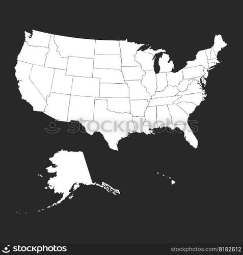USA map back. Vector political map background. USA map back ...