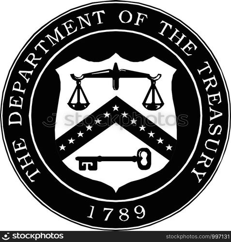 USA treasury department badge vector illustration. Federal justice ...