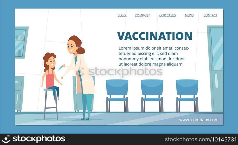Vaccination banner. Kids vaccination, immunization vector concept ...