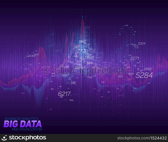 Vector abstract financial big data graph visualization. Stock index ...