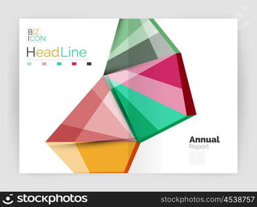 Vector annual report geometric template, 3d shapes — Stockphotos.com