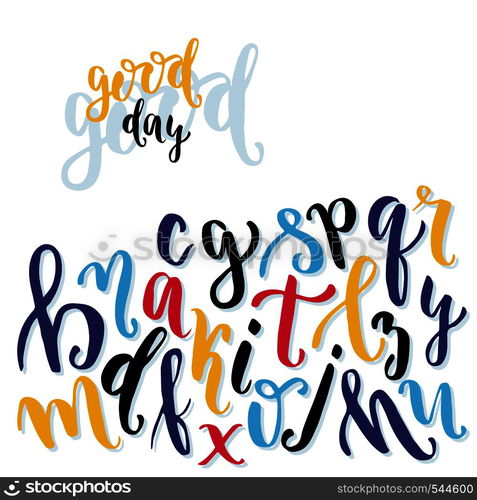 Vector calligraphic alphabet. Hand written expresive brush letters ...