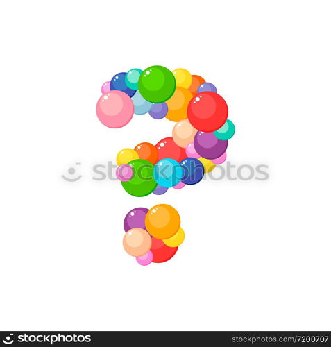 Vector cartoon question mark for kids of the colored balls.. Vector ...