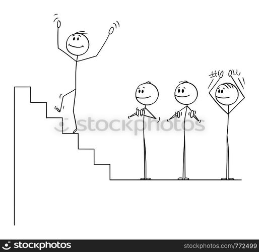Vector cartoon stick figure drawing conceptual illustration of ...