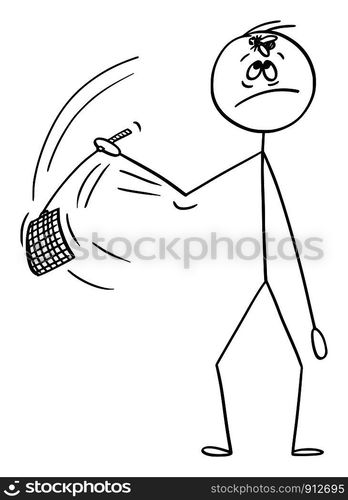 Vector cartoon stick figure drawing conceptual illustration of man ...