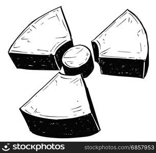 Vector doodle hand drawing illustration of nuclear radiation symbol ...