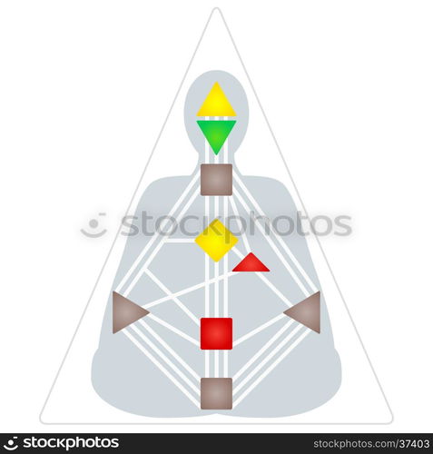 vector flat design colorful human design body graph energy centers ...
