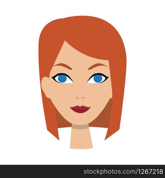 Vector Girl Icon Woman Avatar Face Icon Cartoon Style Girl Icon