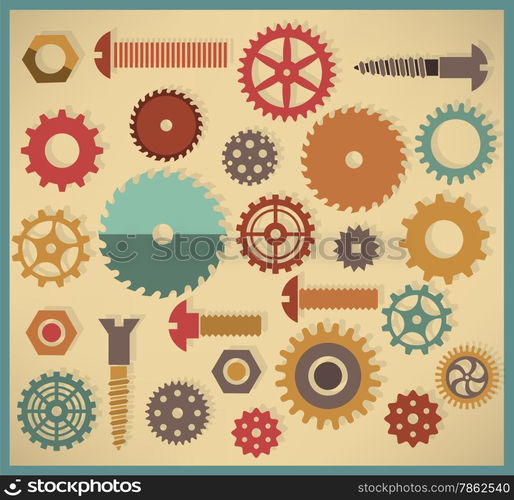 Vector illustration of tooth wheel icons — Stockphotos.com
