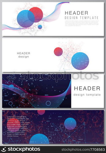 Vector layout of headers, banner templates for website footer design ...