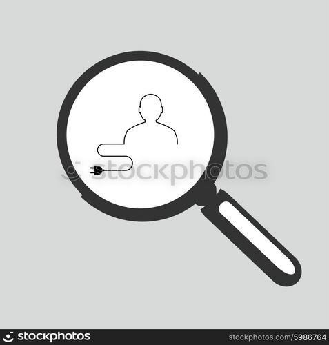 Vector outline of the human electrical wire.. Vector outline of the ...