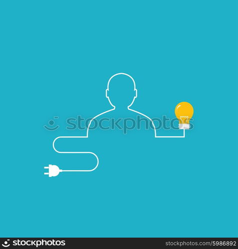 Vector outline of the human electrical wire.. Vector outline of the ...