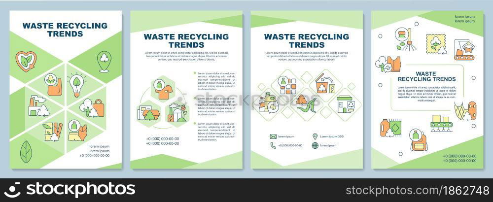 Waste recycling trends brochure template. Waste management problem ...