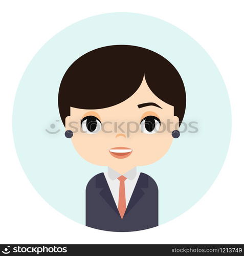 Woman Avatar with Smiling face. Female Cartoon Character. Businesswoman ...