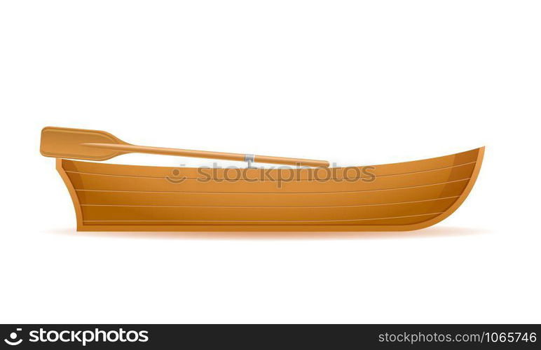 wooden boat side view vector illustration isolated on white background ...