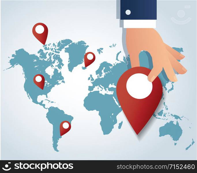 you are here, pin location icon and map vector, the concept of travel ...